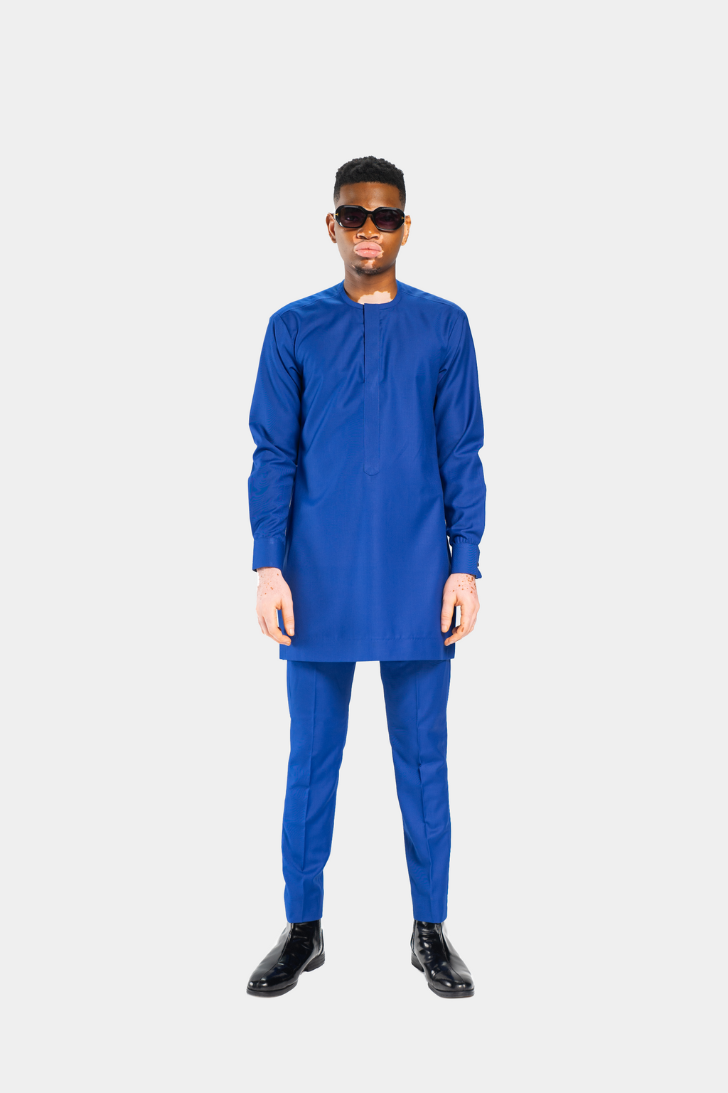 Standard Length Long Sleeve Wool Matching Set in Royal Blue – AJADI